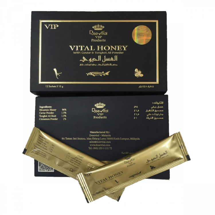 Королевский мед!Возбуждающий, VITAL HONEY ,12 пакетиков по 15 гр в ...